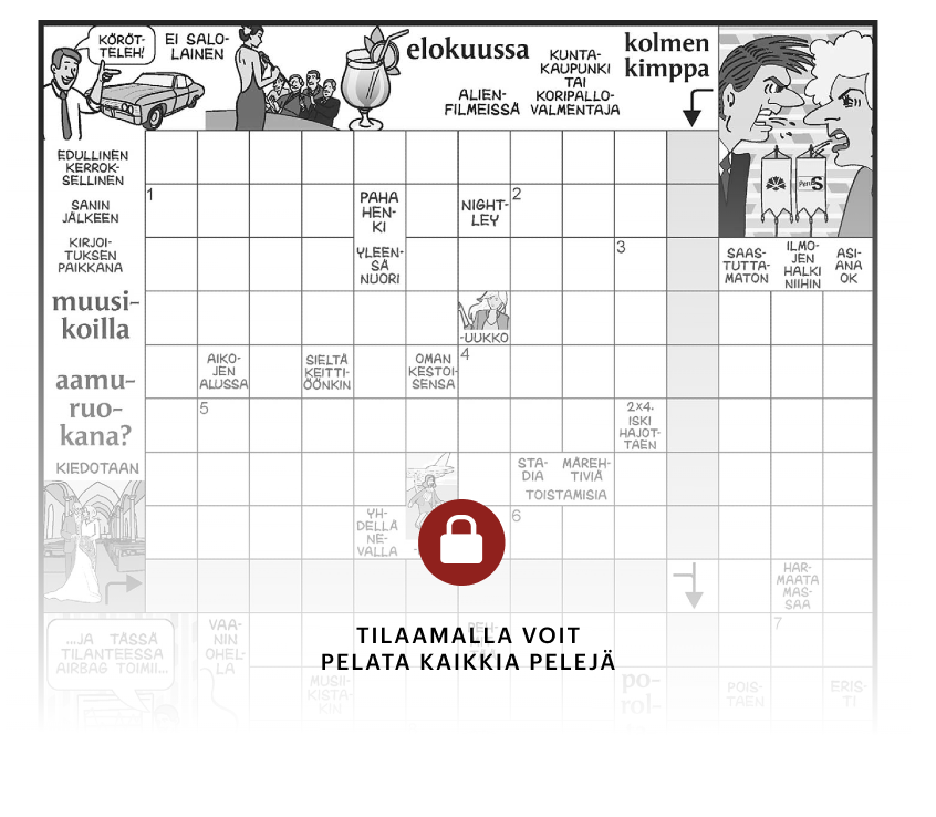 Tässä iso ristikko, joka on aina vähintään haastava